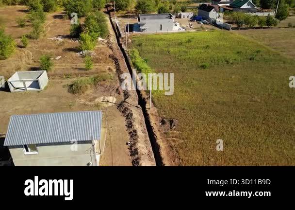 Water and sewage channel expansion in rural setting, highlighting ...