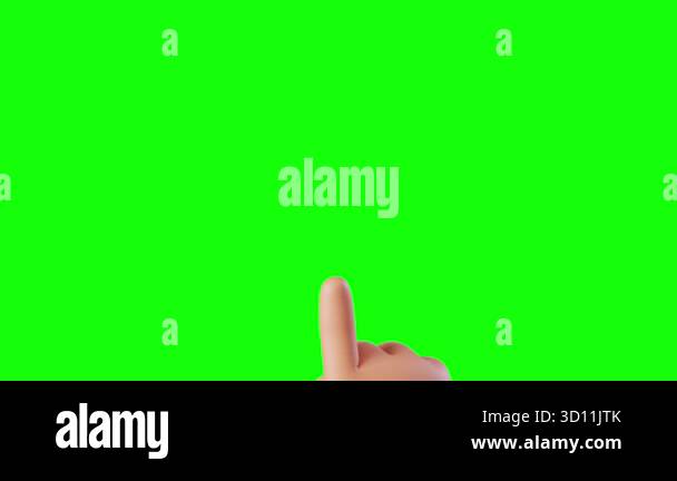 3d animation of a cartoon character hand isolated on green screen ...