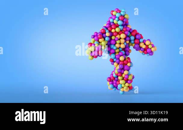 looping 3d animation, cartoon character having fun, mascot toy made of ...