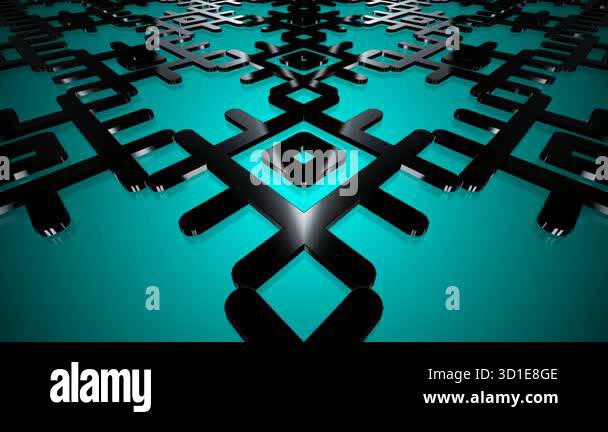 Gentle Glide across Abstract Black Polygonal Geometry on Blue ...
