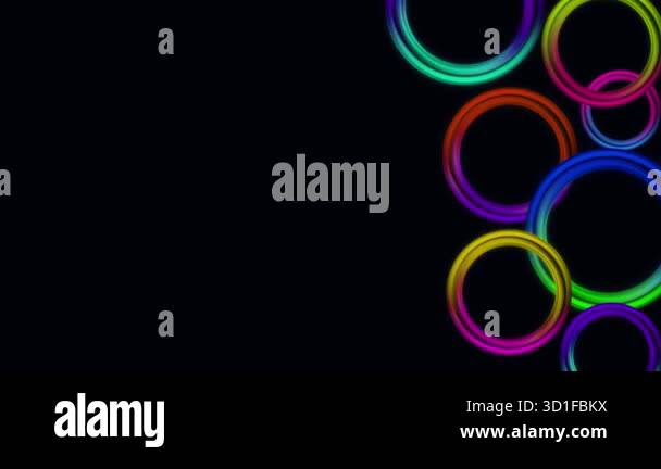 A captivating 3D glow circle background with radiant neon lights and ...