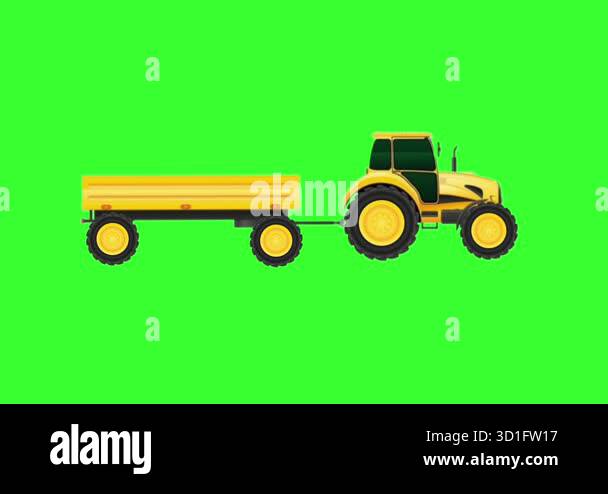 Yellow tractor pulling empty cart Stock Videos & Footage - HD and 4K ...