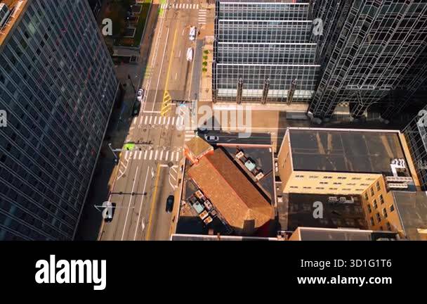 Piyysburgh, USA, 3 August 2025: Aerial view of Pittsburgh downtown ...