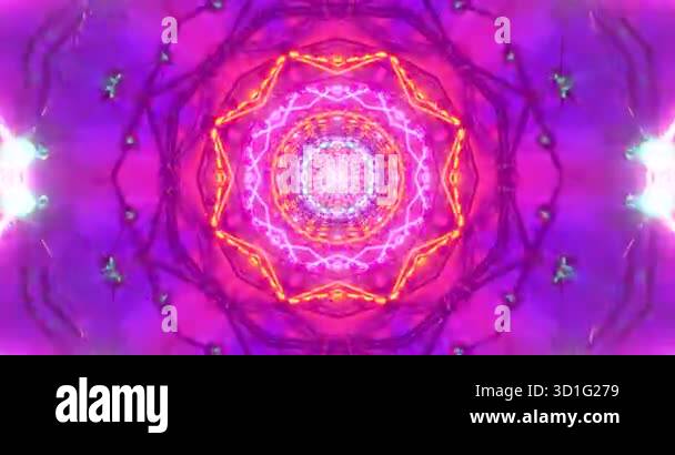 Vibrant tunnel animation displays a seamless loop of light patterns and ...