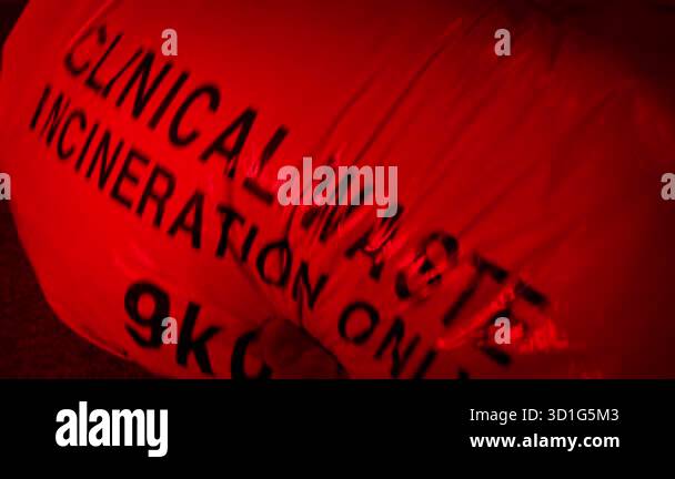 Medical Waste Large Bag Put Down Or Picked Up Stock Video Footage - Alamy