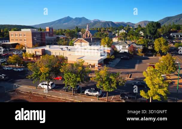 Approaching the iconic Gothic church of the Nativity in Flagstaff ...