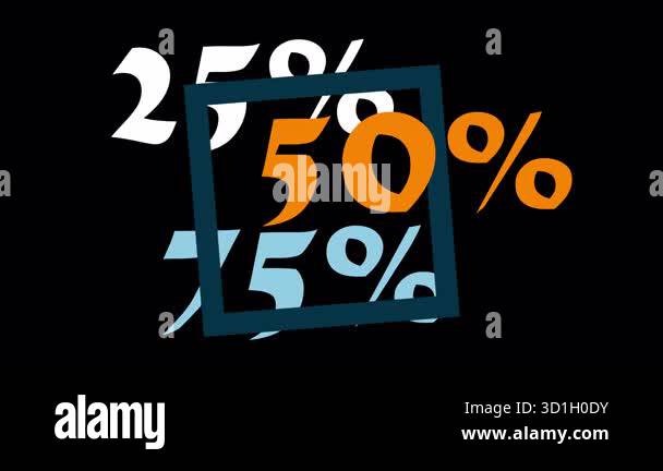 Looped animation featuring colorful percentage symbols and discount ...