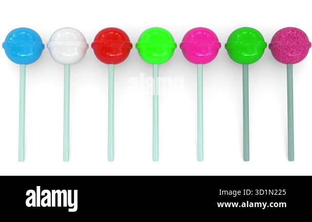colorful lollipops 3d and computer rendering animation video with 4k ...