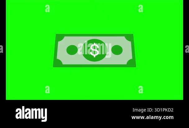 Paper Money Animated Icon. Green Screen Animated Icon Stock Video ...
