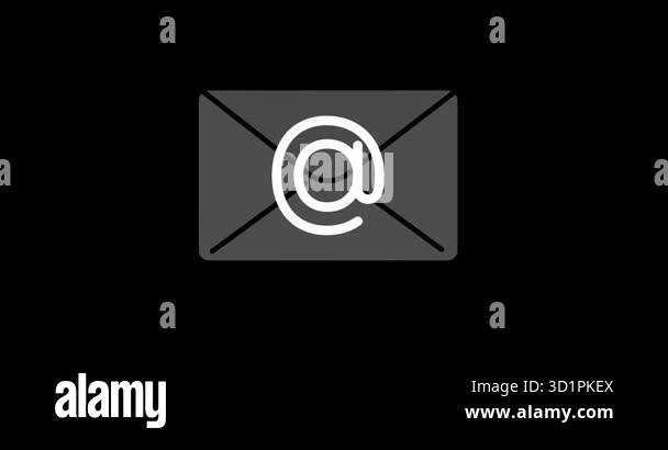 Animated envelope icon. Alpha Channel Annimation Stock Video Footage ...