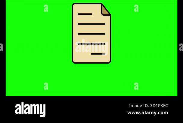 Document file animated icon footage green screen Stock Video Footage ...