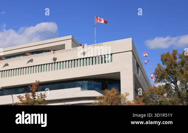 Modern architecture of the Canadian Embassy on Pennsylvania Avenue in ...