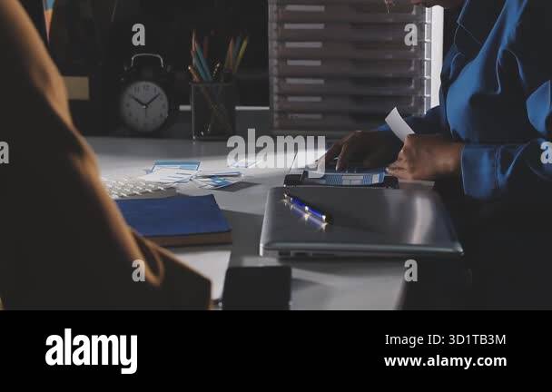 close up of woman writing on paper at workplace Stock Video Footage - Alamy