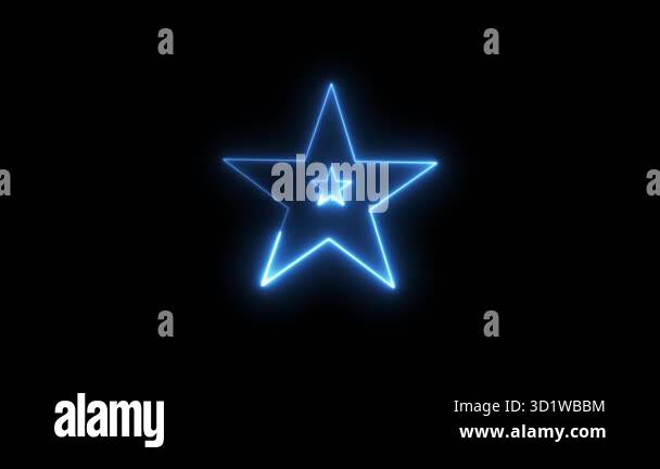A dynamic and abstract neon animation featuring multiple vibrant glowing star outlines, each ...