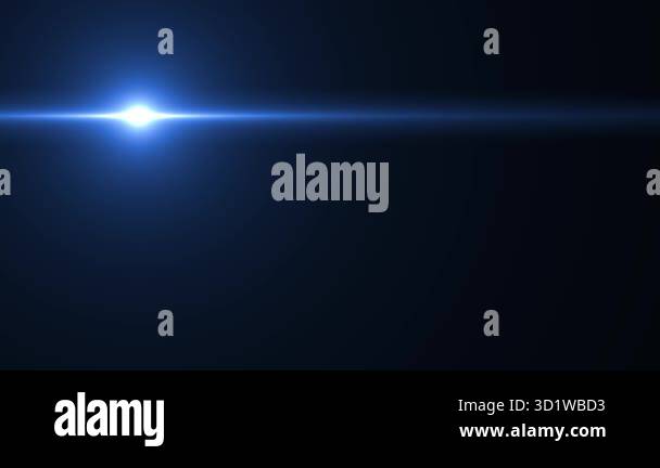 A mesmerizing blue optical lens flare animation, featuring a radiant ...
