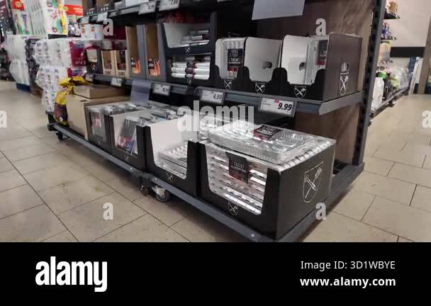 Poznan, Poland - June 25, 2025: An organized retail display within a ...