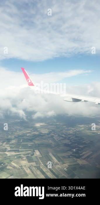 Turkey - June 27, 2025: UGC, Wing view, flight on an Airplane, view of ...