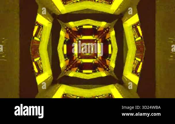 Colorful tunnel video displays dynamic shapes and patterns that create ...