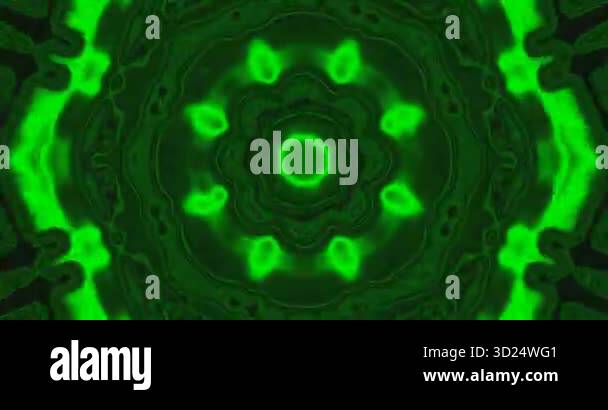 A mesmerizing tunnel video loop screensaver features vivid green swirls ...