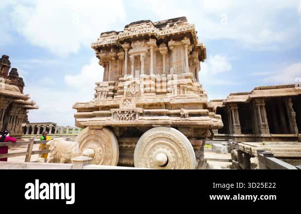 The Stone Chariot at the Vijaya Vittala Temple in Hampi, Karnataka, is ...
