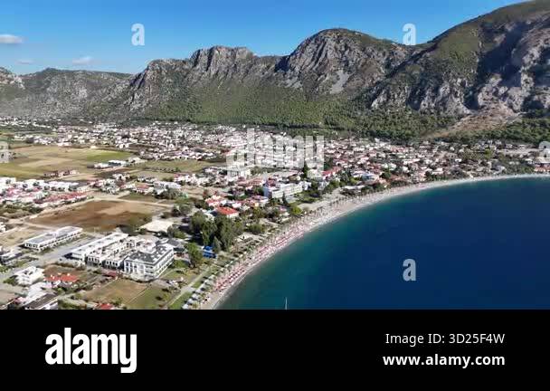 Aerial View of Oren Coastline and Marina in Milas, Turkey Stock Video ...