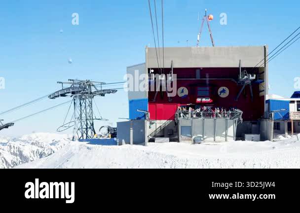 Glacier 3000, Switzerland: 15 February 2025: Glacier 3000 cable car ...