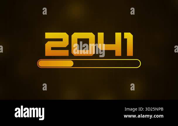 Happy New Year 2041 progress bar on soft abstract background. New year ...