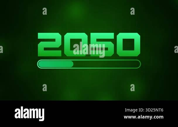 Happy New Year 2050 progress bar on soft abstract background. New year ...