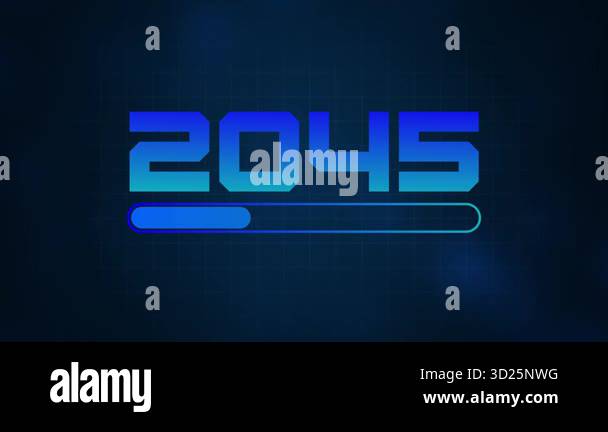 Happy New Year 2045 progress bar on soft abstract background. New year ...