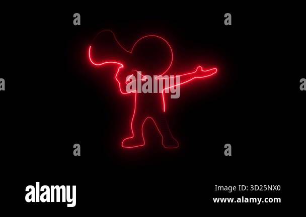 Glowing neon figure with megaphone announcing news in a digital style ...