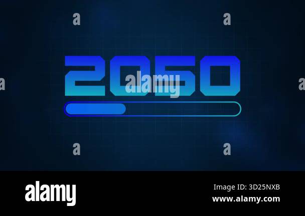 Happy New Year 2050 progress bar on soft abstract background. New year ...