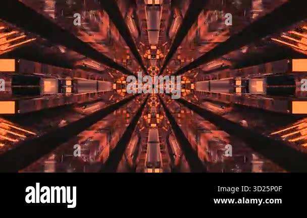 A dynamic tunnel visuals display creates captivating geometric patterns ...