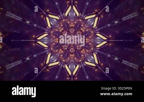This captivating video loop features a tunnel with a kaleidoscopic ...