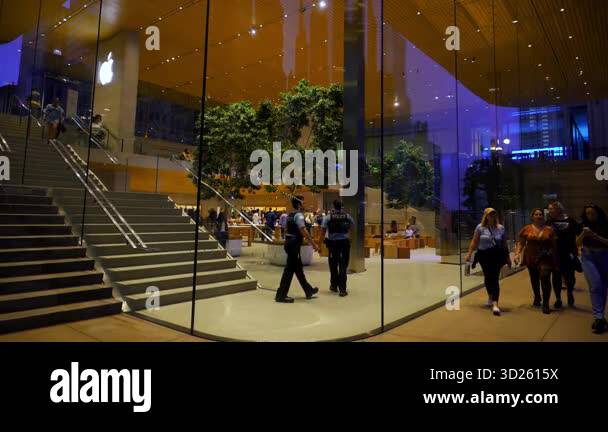 Apple store exterior and interior with modern futuristic design, large ...