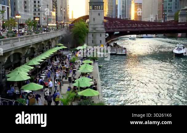 Chicago river walk near bridge Stock Videos & Footage - HD and 4K Video ...