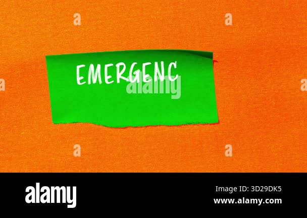 Emergency plan message writing on ripped torn paper background Stock ...