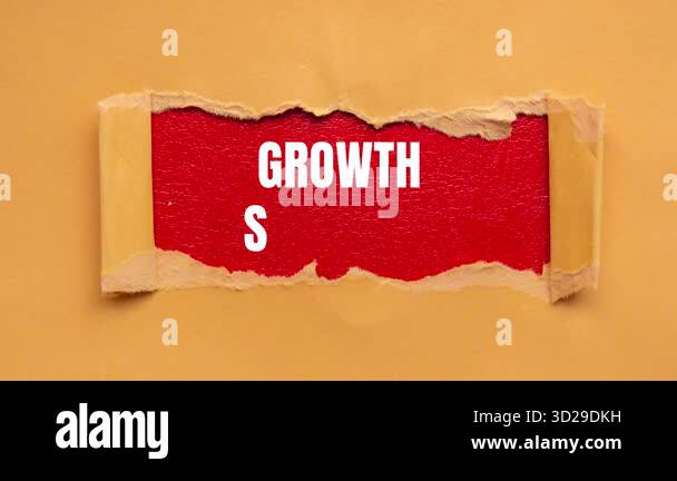 Growth Strategy message writing on ripped torn paper background Stock ...