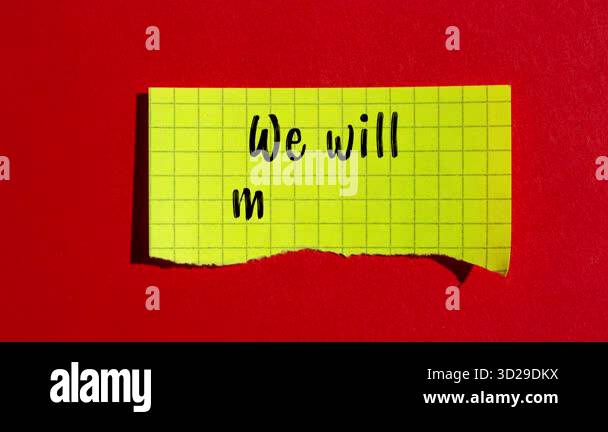 We will miss you message writing on ripped torn paper background Stock ...