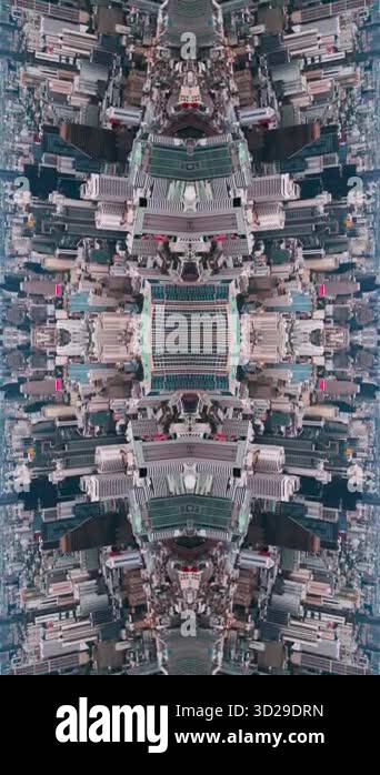 abstract technology background, mirrored fractal effect of modern ...