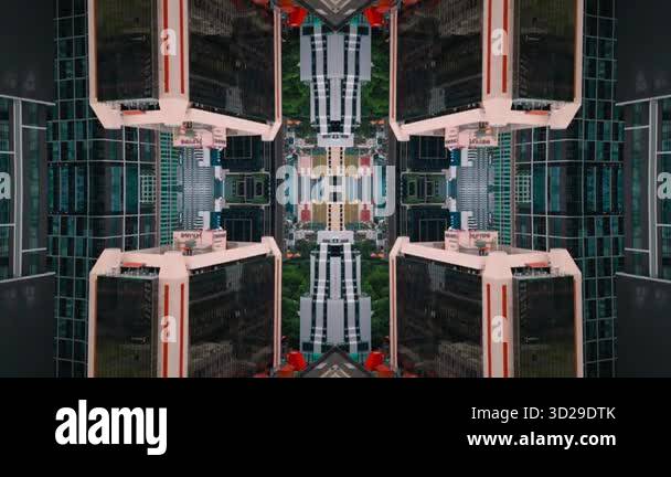 abstract technology background, mirrored fractal effect of modern ...