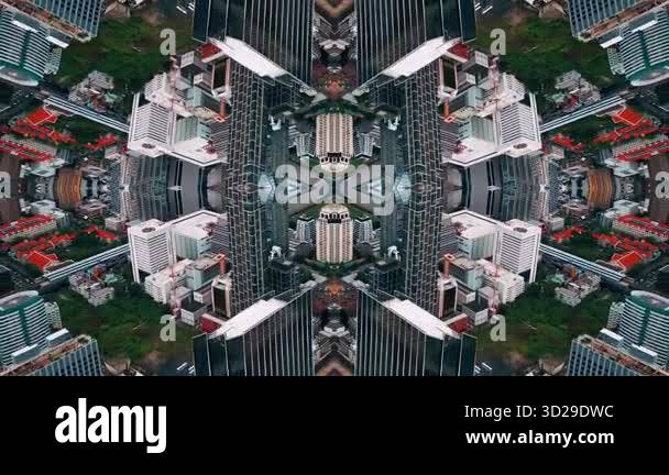 abstract technology background, mirrored fractal effect of modern ...