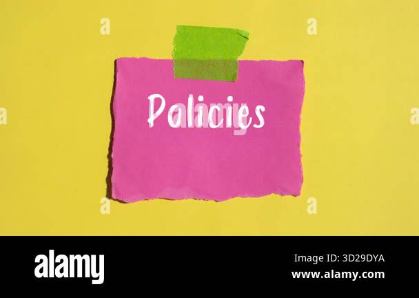 Policies update message writing on ripped torn paper background Stock ...