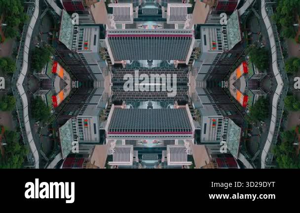 abstract technology background, mirrored fractal effect of modern ...