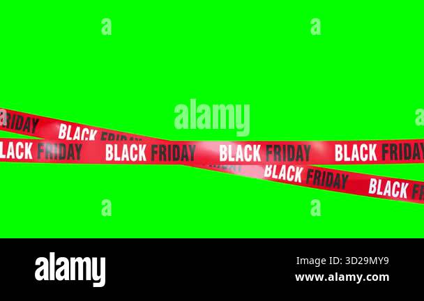 Black friday red caution tapes on green screen Stock Video Footage - Alamy