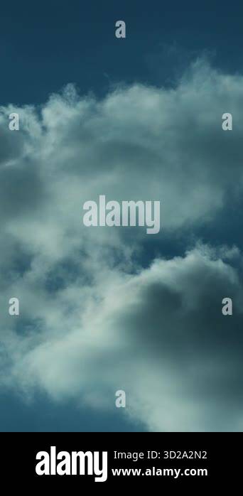 4K Vertical Dynamic Cloud Movement in Deep Blue Timelapse Stock Video ...