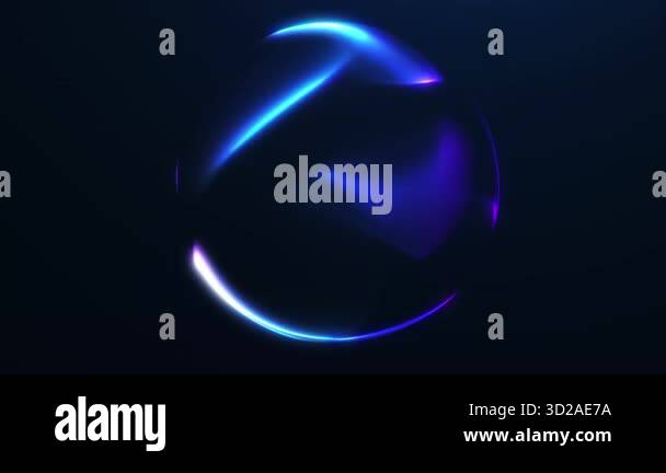 Abstract glowing blue and purple plasma sphere with soft liquid light ...