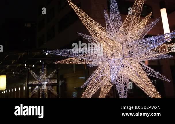 Christmas decorations, Star installations, Star shapes. Christmas star ...