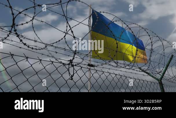 Ukraine waving flag looping. Ukrainian banner blowing in the wind ...