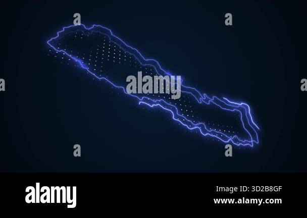 3D Moving Neon Nepal Map Borders Outline Loop Background Stock Video ...