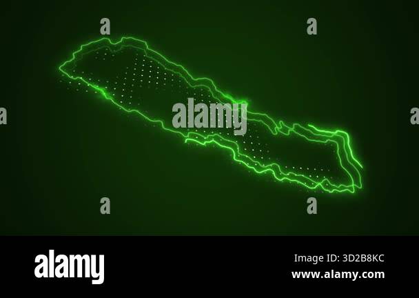3D Moving Neon Nepal Map Borders Outline Loop Background Stock Video ...